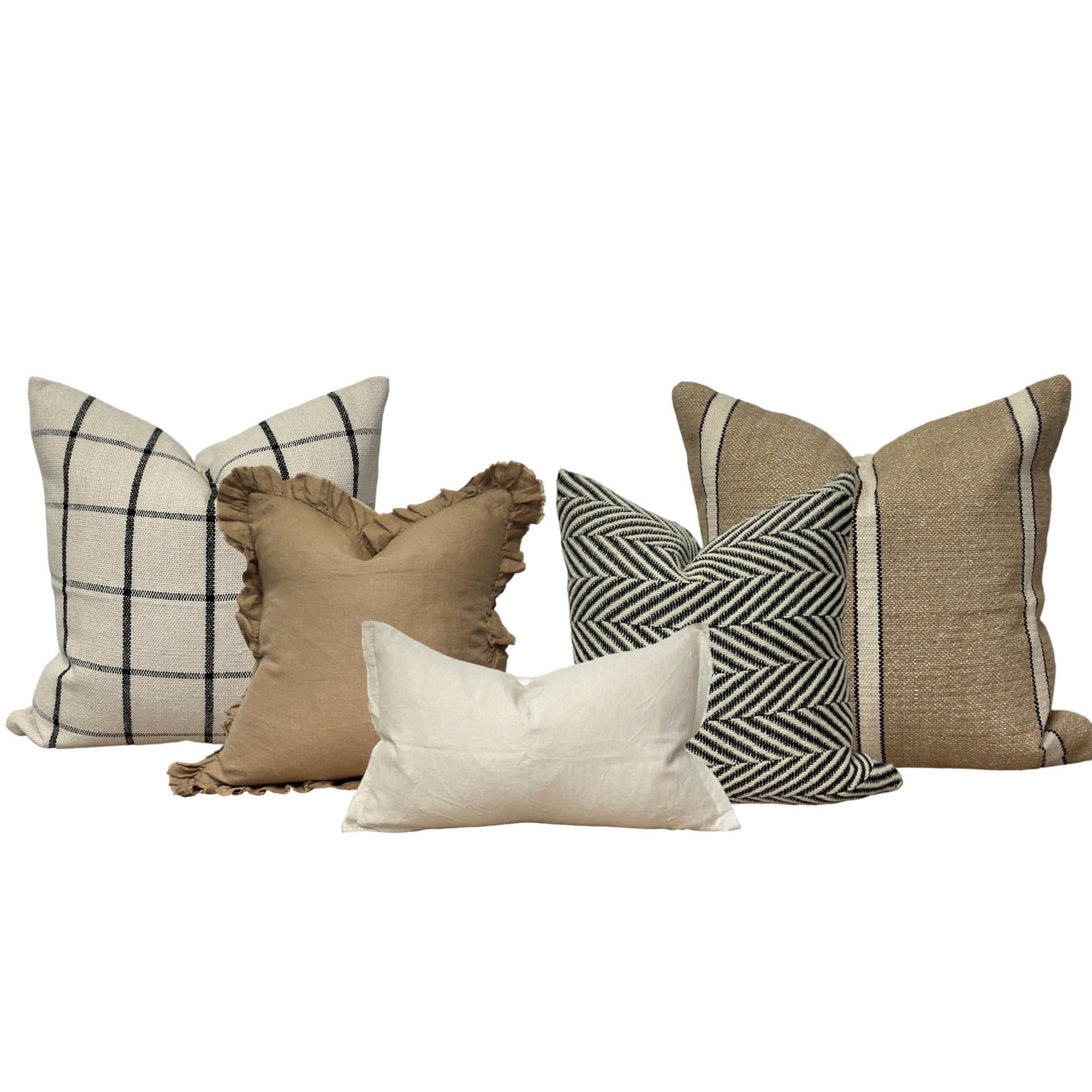 Brown and white throw pillows store