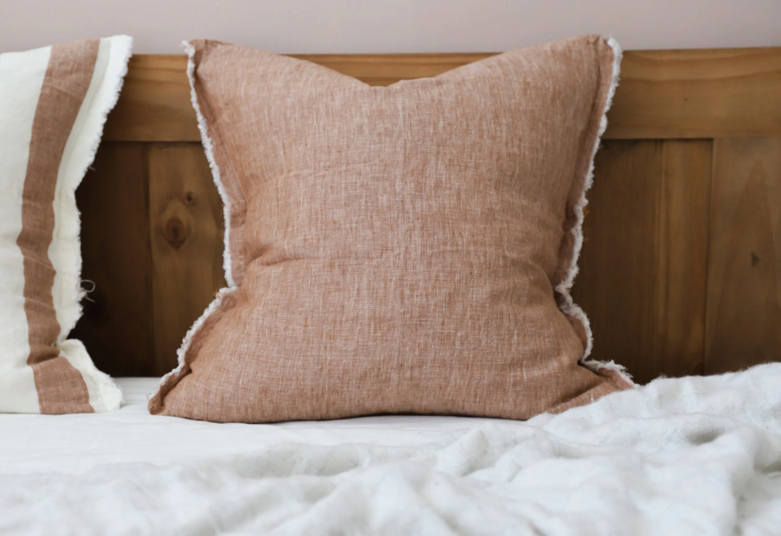 Esmee Washed Rust Linen Cushion • Ellenvale Interiors