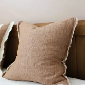 Esmee Washed Rust Linen Cushion • Ellenvale Interiors