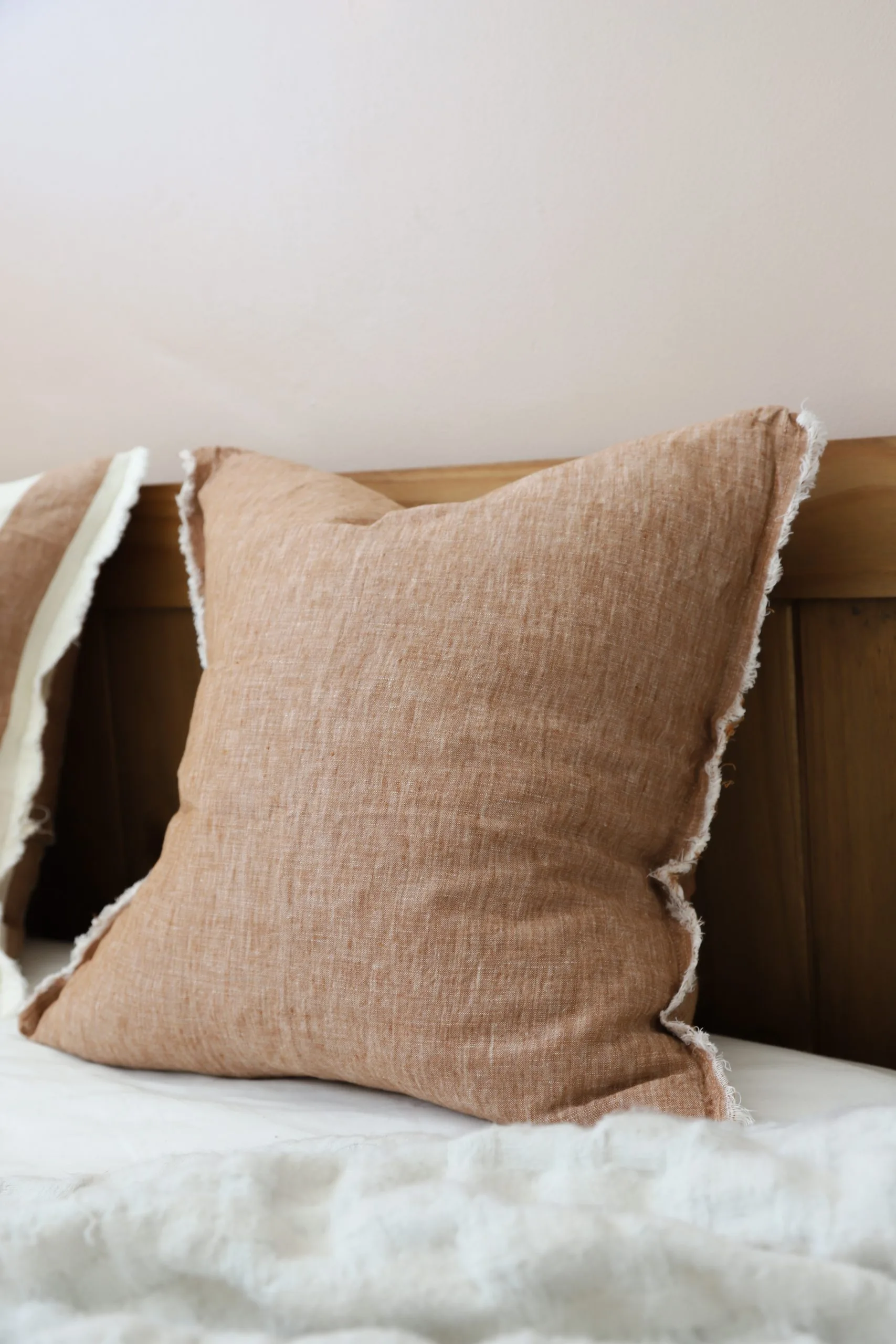 Esmee Washed Rust Linen Cushion • Ellenvale Interiors