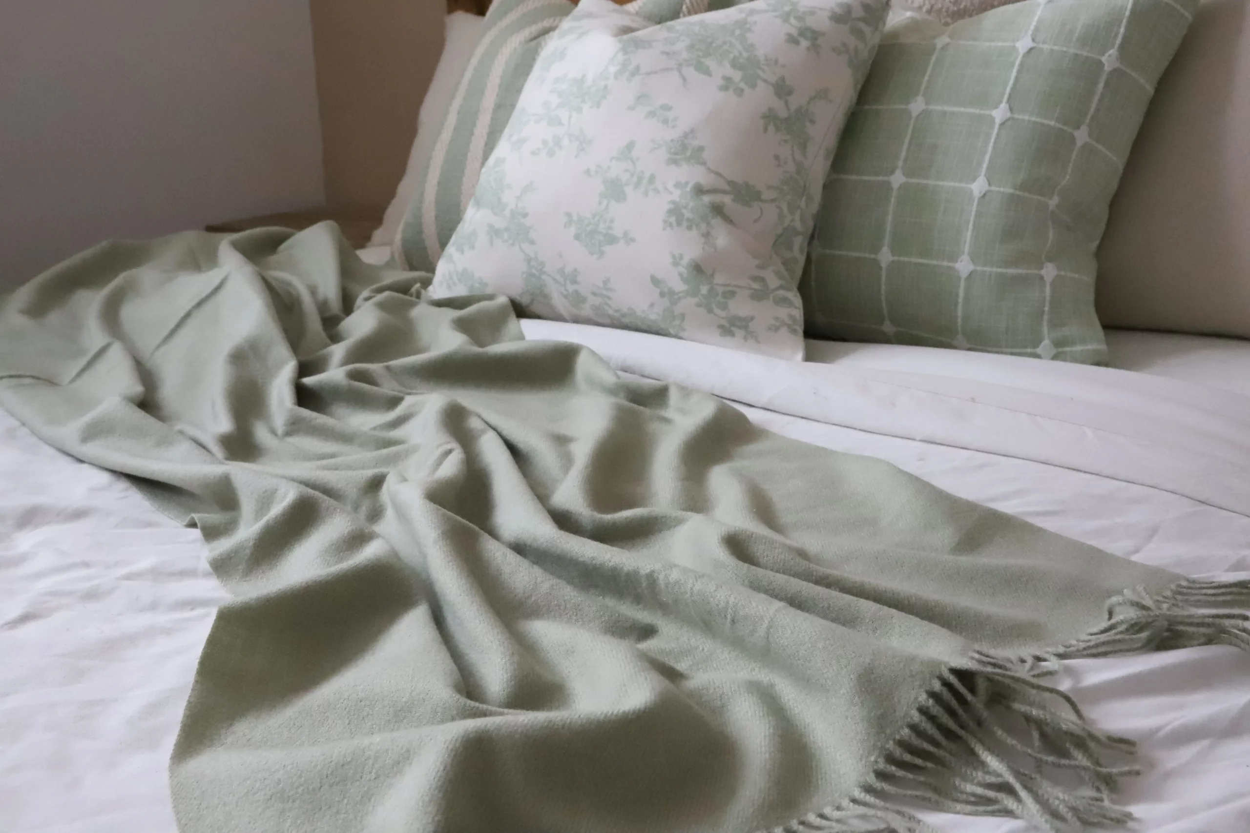 Della Sage Green Decorative Throw • Ellenvale Interiors